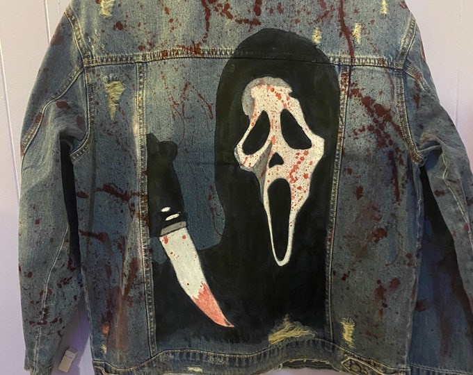 Hand-painted Scream Jacket - Etsy