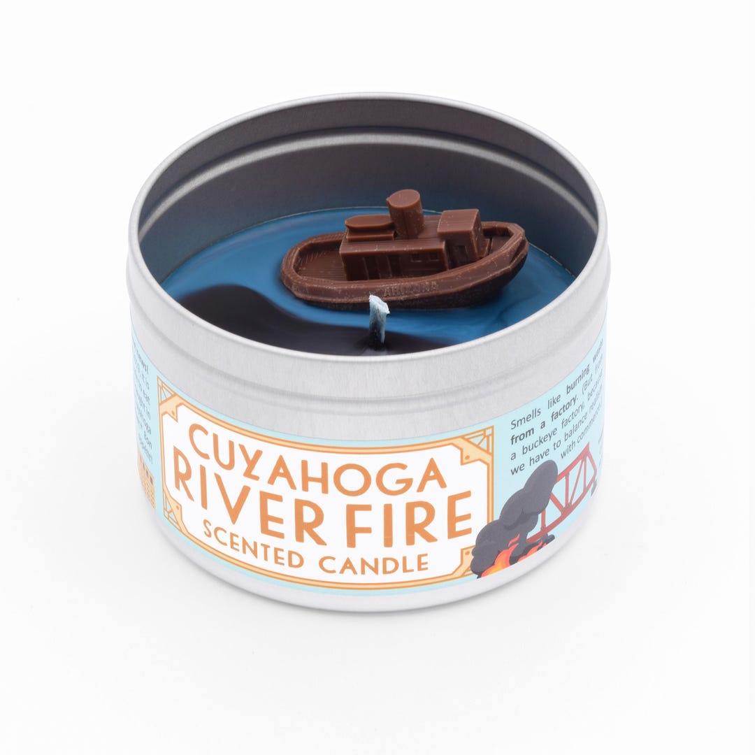 Cuyahoga River Fire Scented Candle | Funny Gift for a Someone From ...