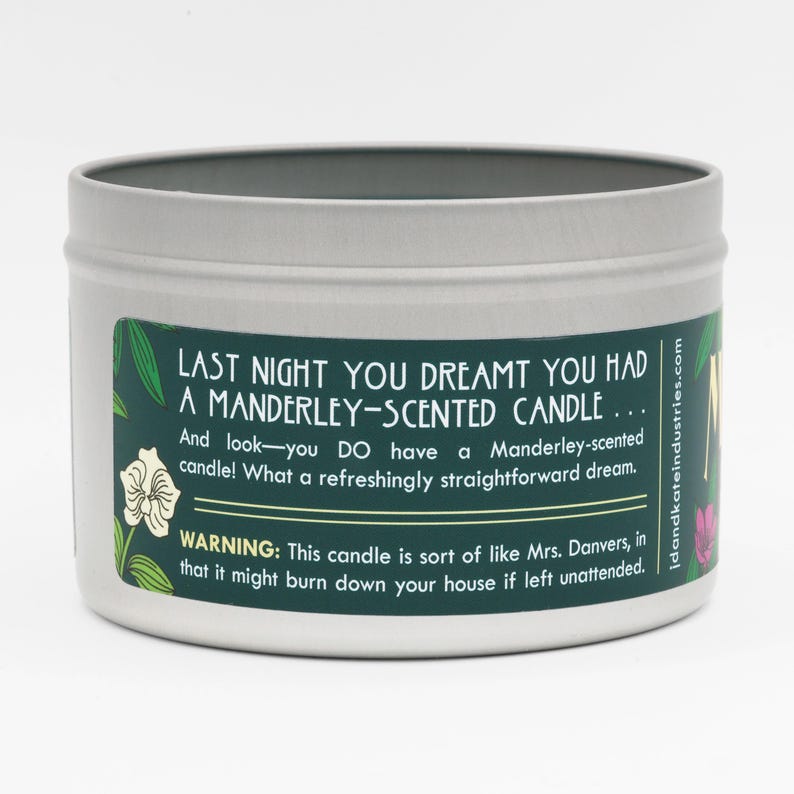 Manderley Scented Candle | Like in the Novel Rebecca | Cornwall Themed ...