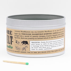 Theodore Roosevelt Scented Candle | Funny Father's Day Gift for Dad ...