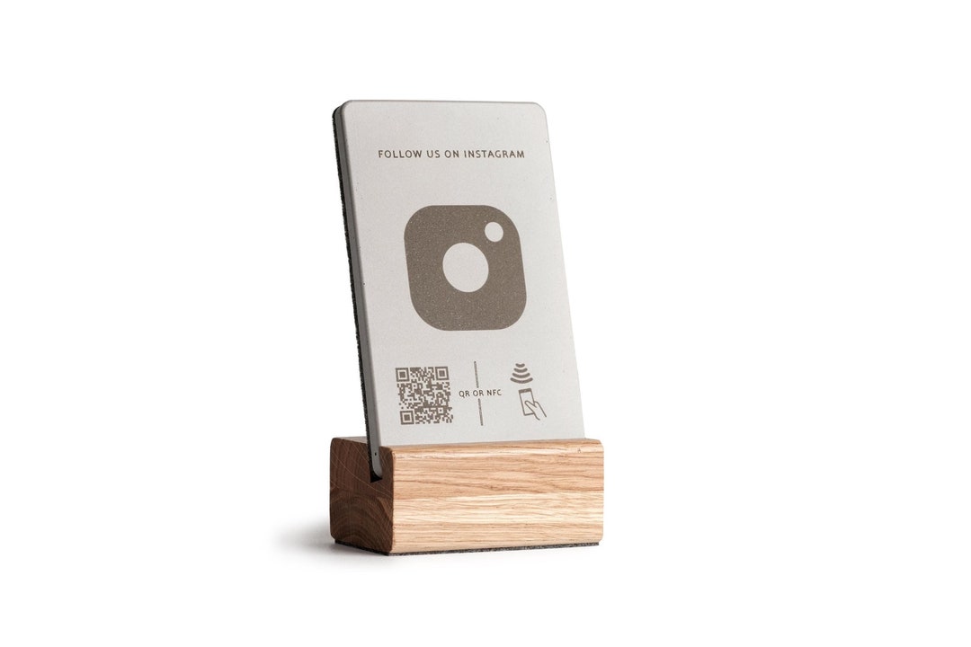 Instagram NFC Display With QR Code, Follow Us on Instagram Sign, Social ...