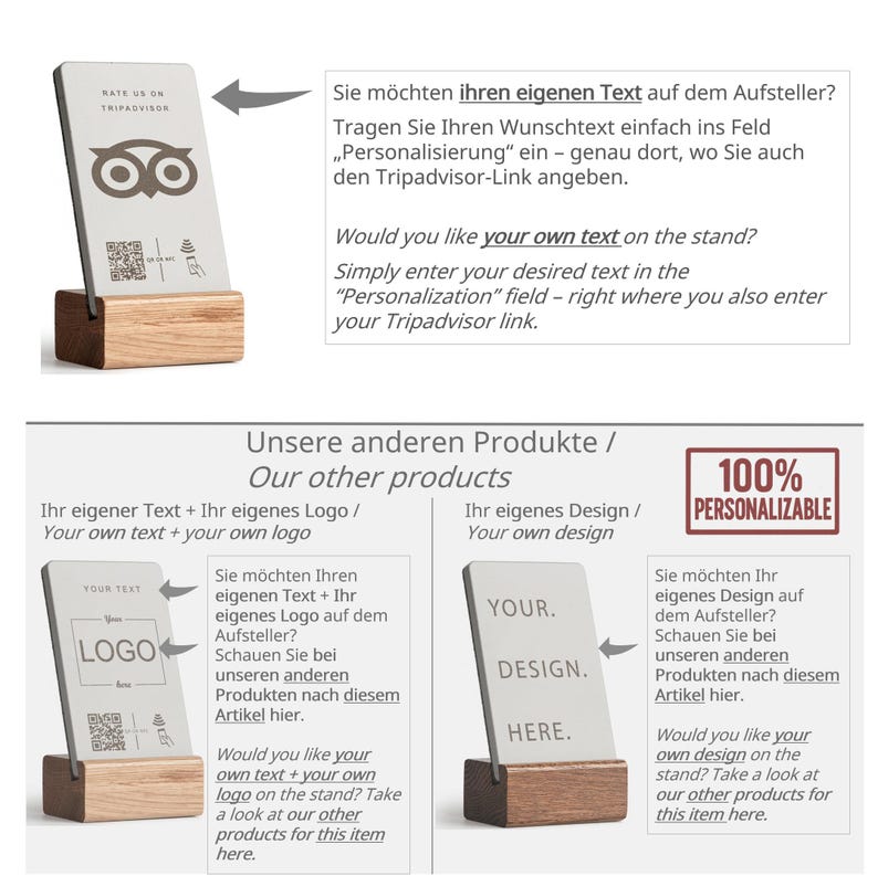 Tripadvisor Review NFC Stand With QR Code, Tripadvisor Reviews Display ...