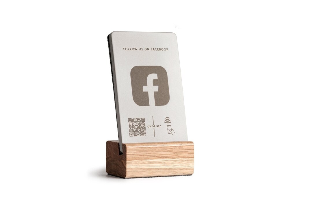Facebook NFC Stand With QR Code, Follow Us on Facebook Sign, Social ...