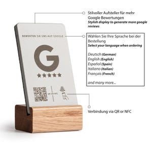 Google Review NFC Stand With QR Code, Google Reviews Display, Table ...