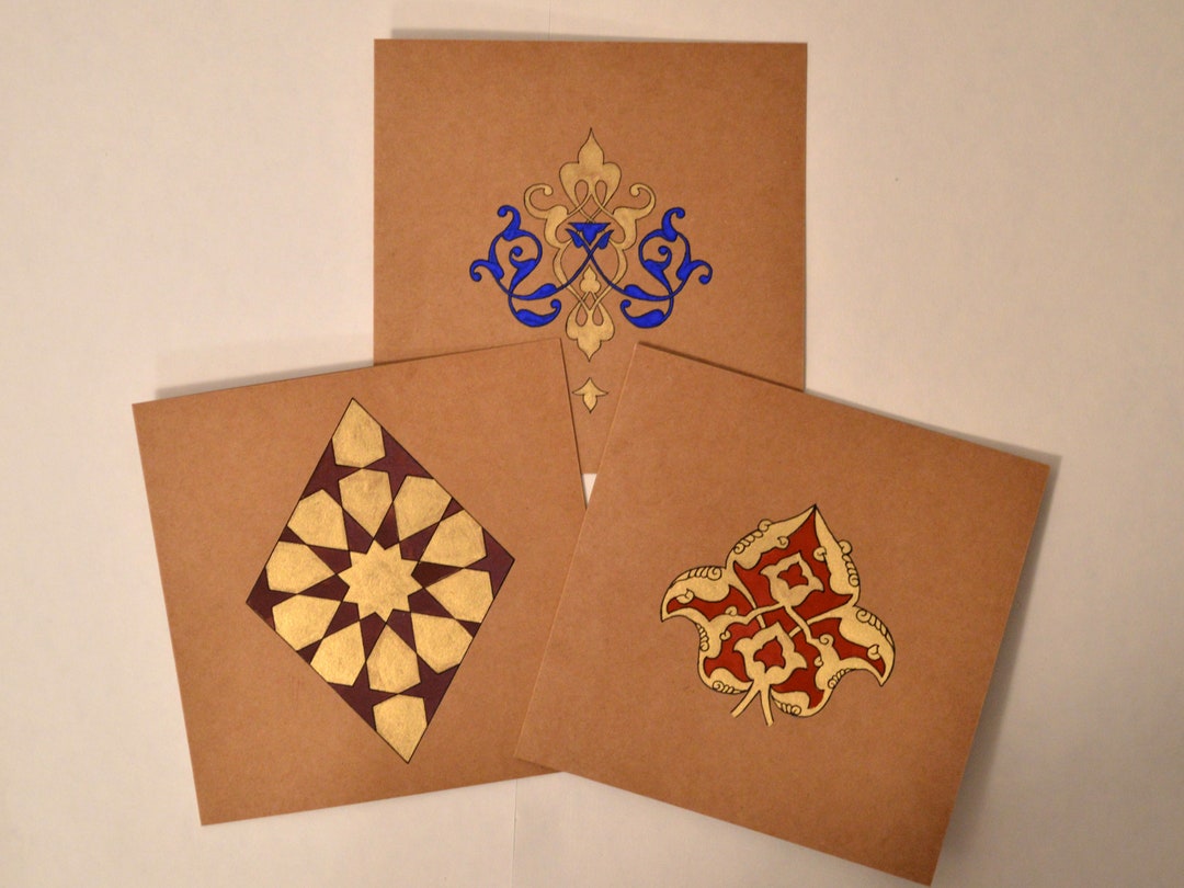 Islamic Art Hand Painted Greetings Cards - Etsy