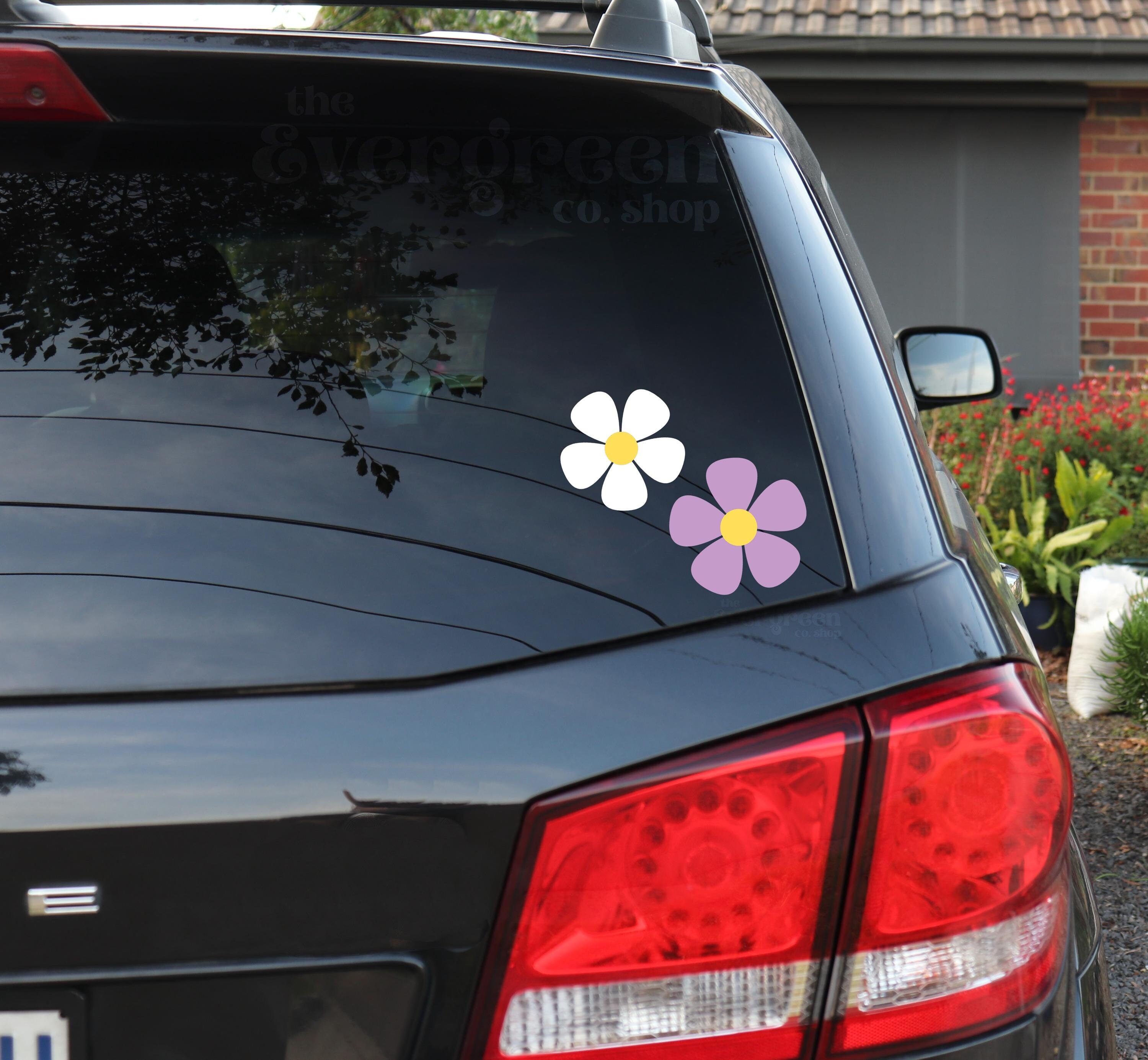 Retro Block Flower Decal | Car Window Decal | Daisy Vintage Retro Decal ...