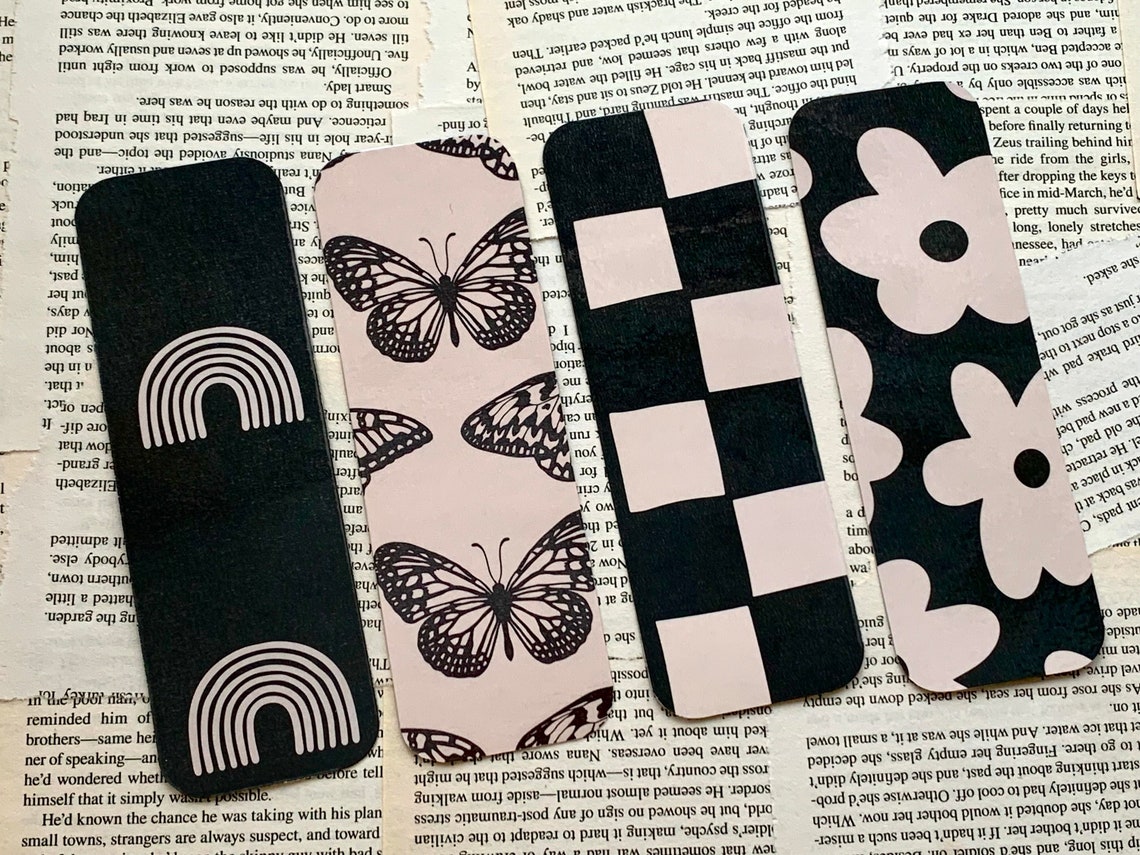 Black and Ivory Patterned Bookmarks Books, Journals, Notebooks, Planner ...