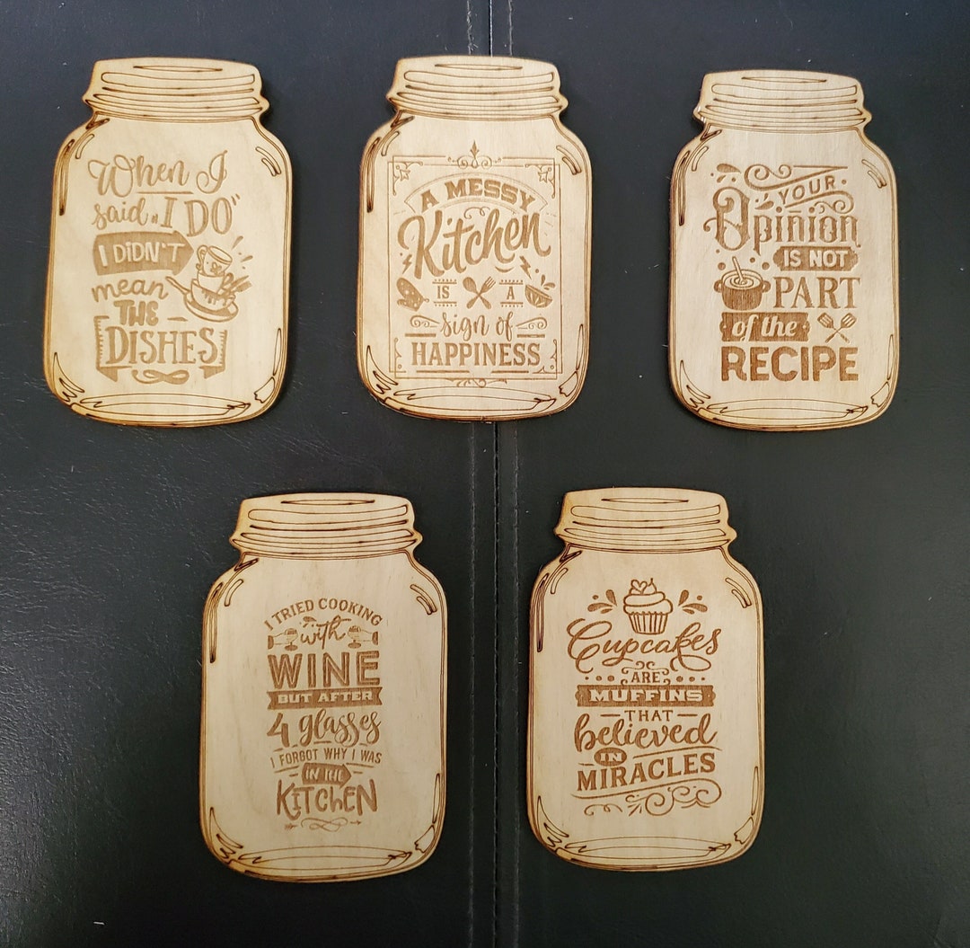 Laser Cut SVG Mason Jar Kitchen Magnets, Sassy Digital Design Digital ...