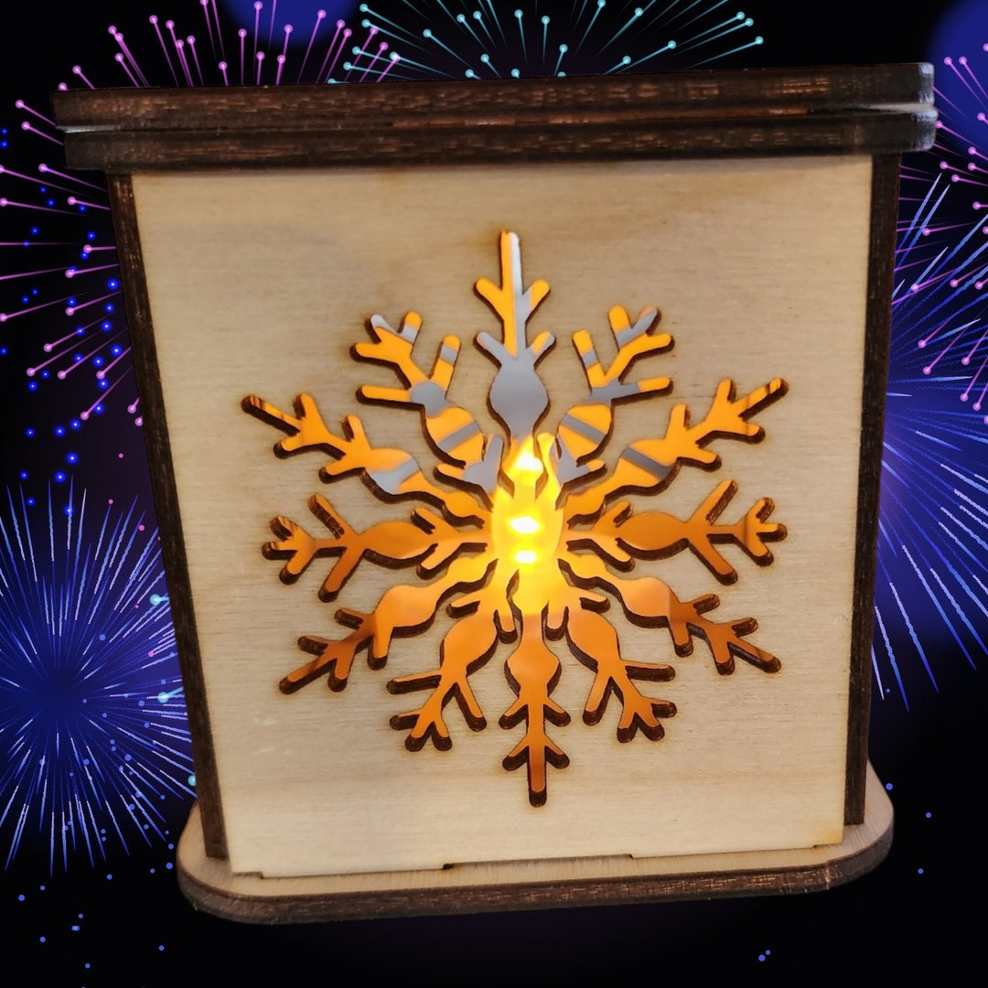 Snowflake Tea Light Box Svg, Winter, Tea Light, Laser Cut File, Snow ...