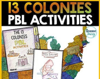 Quarterhouse Thirteen Colonies Map Poster, Social Studies Classroom ...