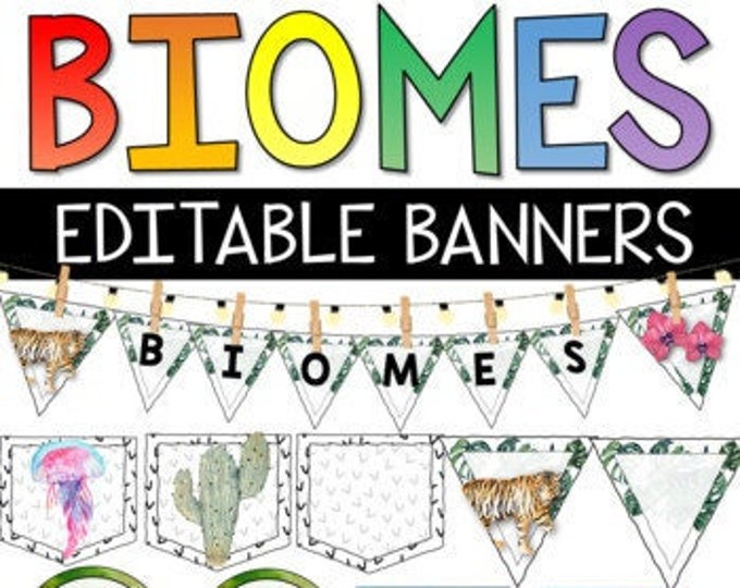 Biomes Banners Printable Biomes Science Classroom Decor Editable - Etsy