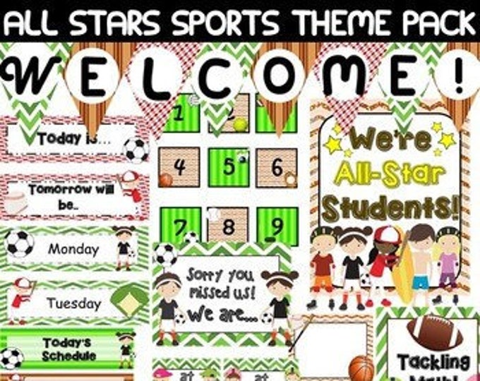 Classroom Decor Sports editable - Etsy