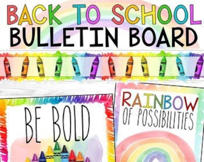 Bright Crayon Bulletin Board or Door Decoration - Etsy