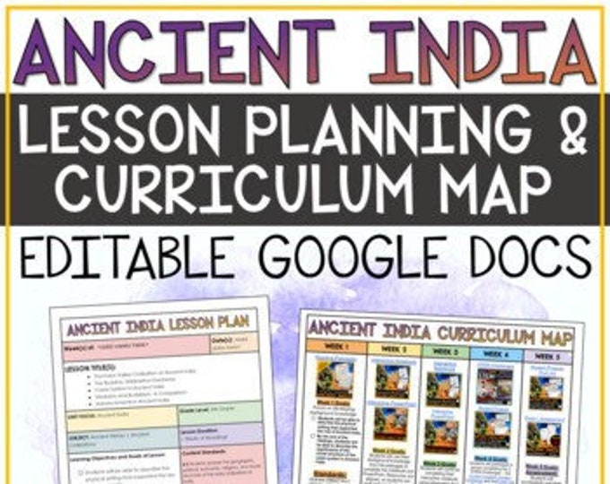 Ancient India Lesson Plans Templates Editable Google Docs Curriculum ...