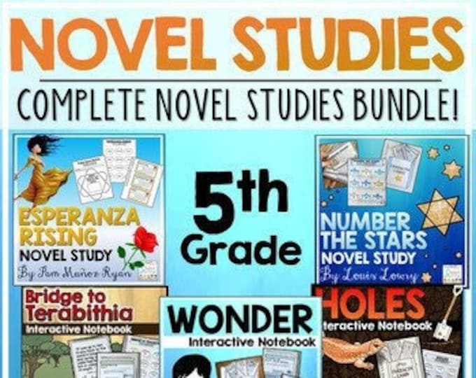 5th Grade Novel Studies Bundle - Wonder Holes Number the Stars - Etsy