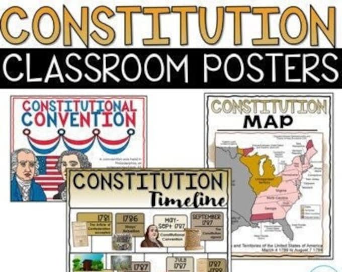 US Constitution Posters Timeline Map | American Constitution Posters - Etsy