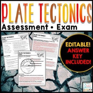 Plate Tectonics Unit Exam - Assessment Test Quiz Review Tectonic Plates ...