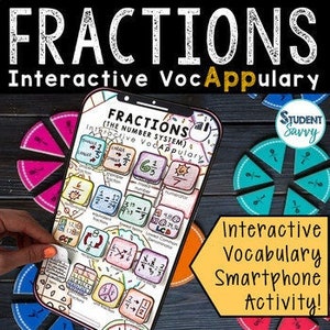 Fractions Activity | Interactive Vocappulary™ - Math Vocabulary ...