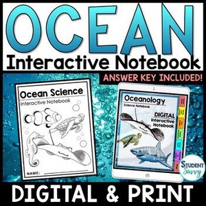 Ocean Interactive Notebook Worksheets Activity Continents and Oceans ...