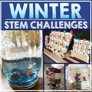 Winter STEM Activities Challenges - December STEM Snowglobe Gingerbread ...