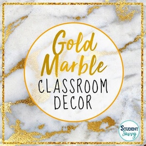 Gold Marble Classroom Decor (editable) Marble Classroom Decoration ...