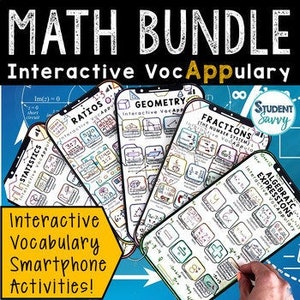 Math Vocabulary Bundle - Interactive Vocappulary™ | Digital Math Google ...