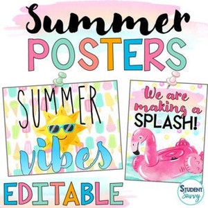 Summer Classroom Posters End of the Year Posters Summer Classroom Decor ...