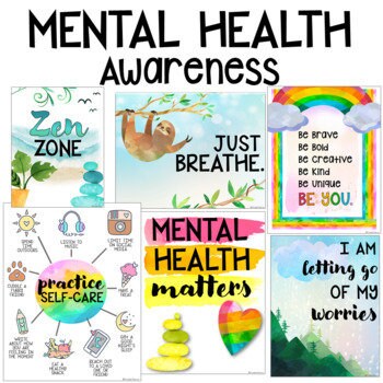 Mental Health Awareness Posters Growth Mindset Posters Kindness ...