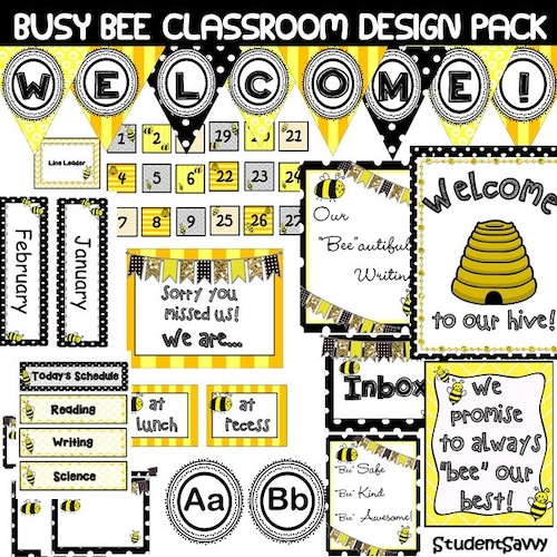 Bumble Bee Alphabet Classroom Decor Class Decor Set - Etsy