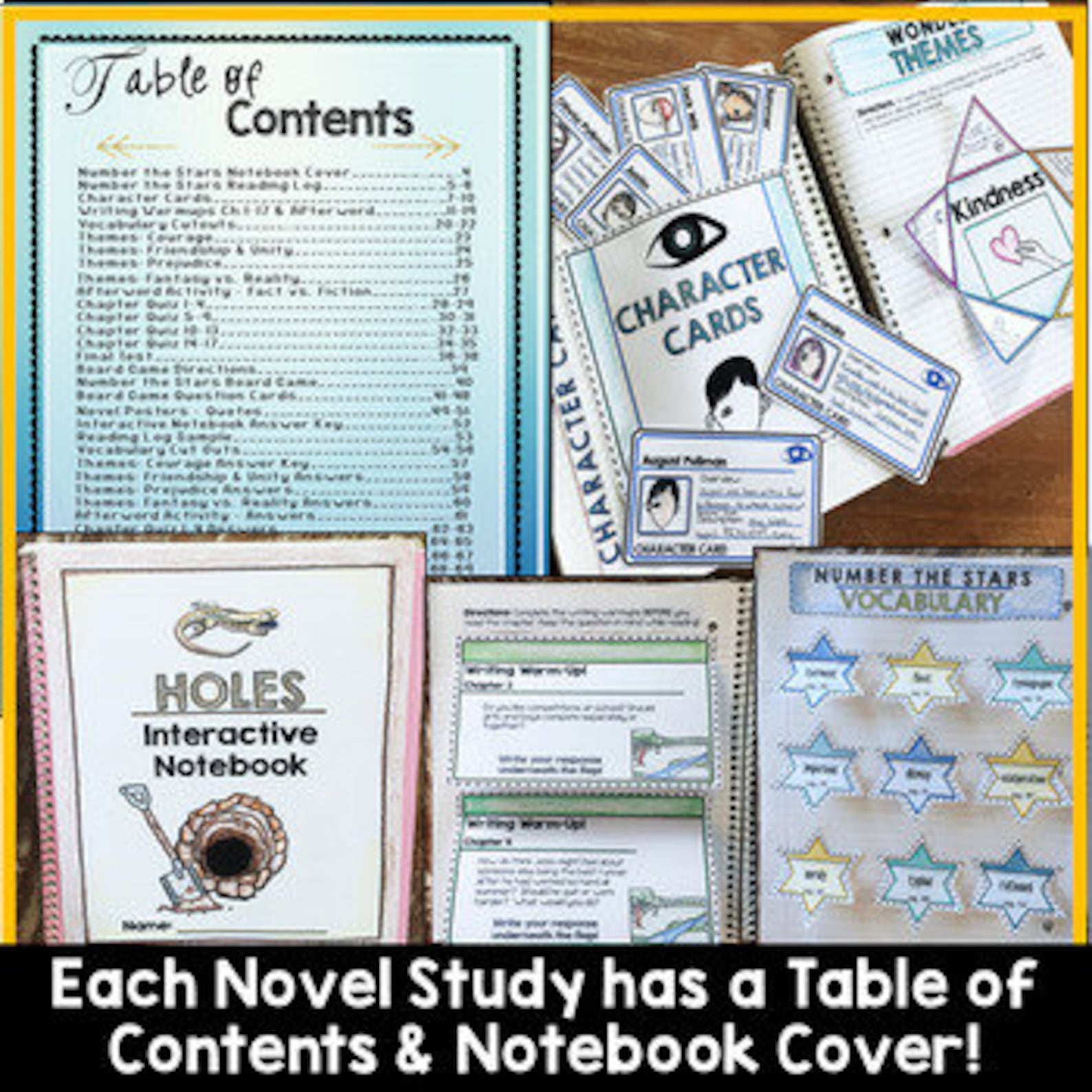 5th Grade Novel Studies Bundle - Wonder Holes Number the Stars - Etsy