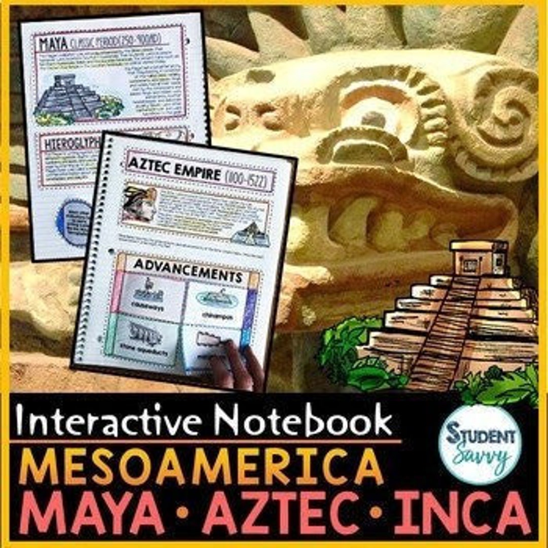 Mesoamerica Interactive Notebook Worksheets Maya - Aztec - Inca Middle ...