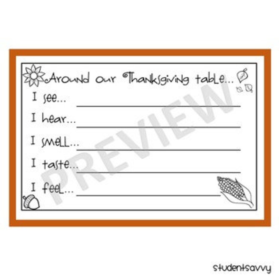 Thanksgiving Craftivity - Etsy