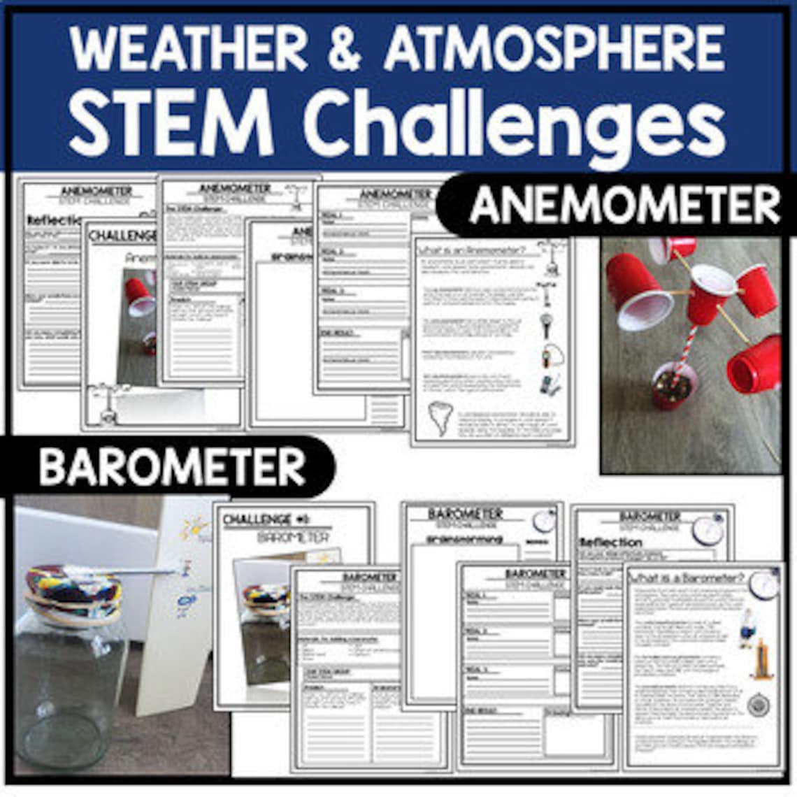 Weather STEM Activities Challenges - Earth Science Barometer Atmosphere ...