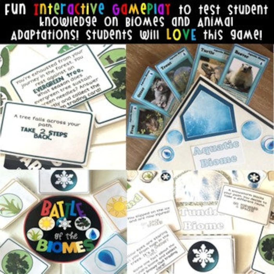 Biomes Game Full Set Animal Adaptations Board Game Tundra Grasslands ...