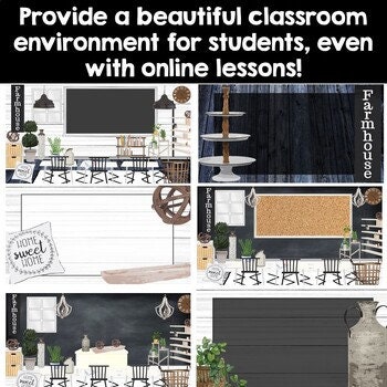 Farmhouse Google Slides Templates Farmhouse Virtual Classroom Decor ...