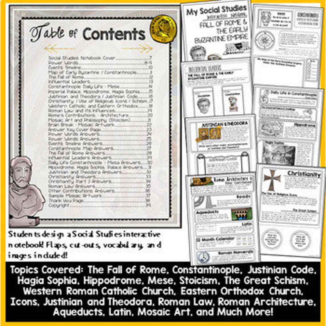 Early Byzantine Empire Interactive Notebook Worksheets Activities ...
