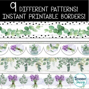 Eucalyptus Classroom Decor - Calming Posters Rolling Cart Labels ...