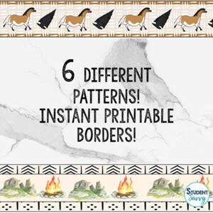 Stone Age Bulletin Board Borders Printable Early Humans History ...