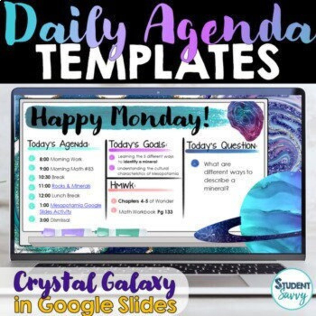 Science Daily Agenda Template Daily Schedule Google Slides CRYSTAL ...