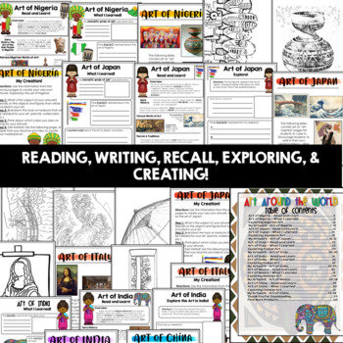 Art Around the World Google Classroom Worksheets Activities Cultures ...