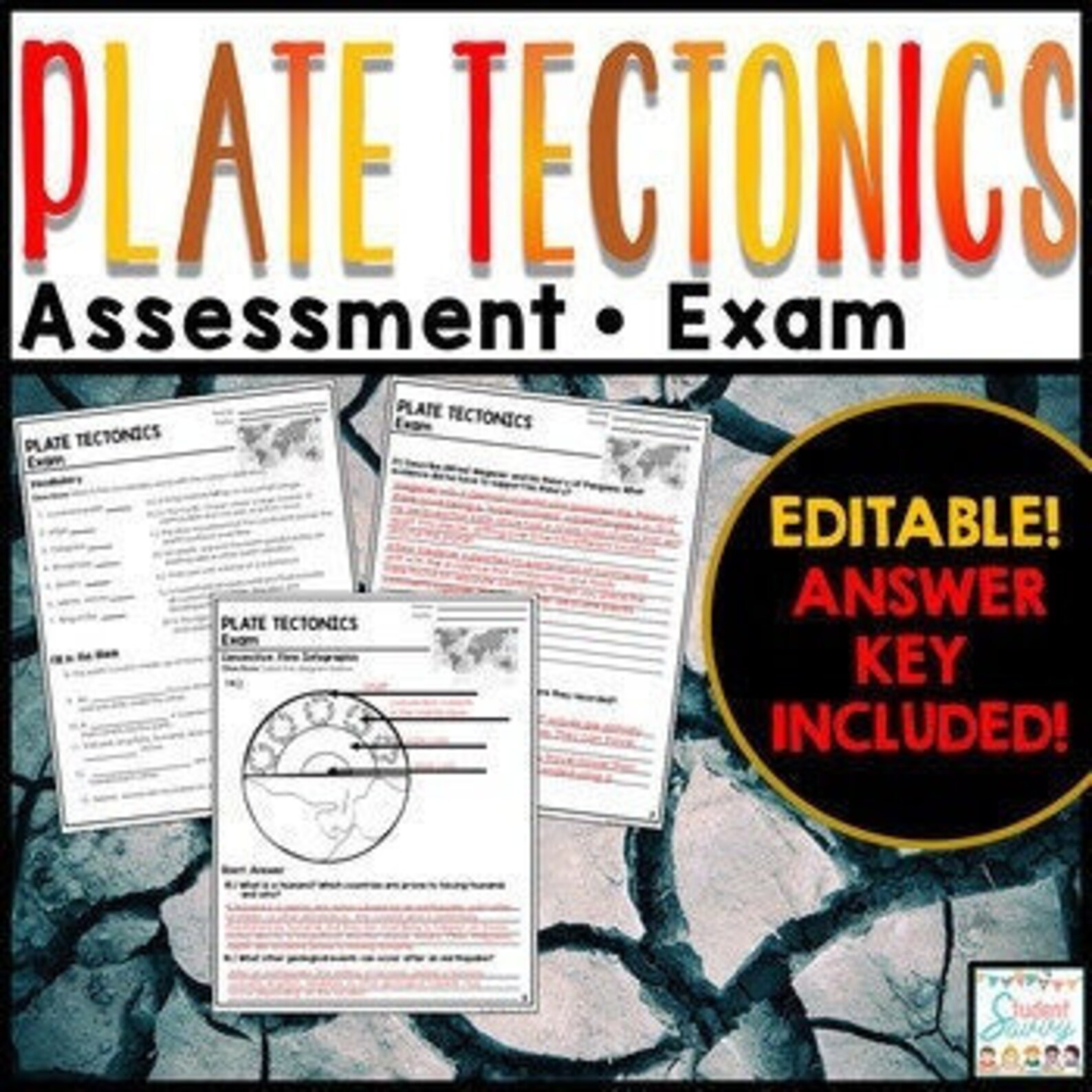 Plate Tectonics Unit Exam - Assessment Test Quiz Review Tectonic Plates ...