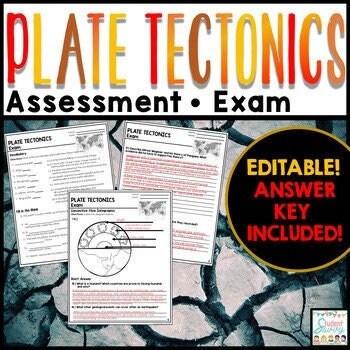 Plate Tectonics Unit Exam - Assessment Test Quiz Review Tectonic Plates ...