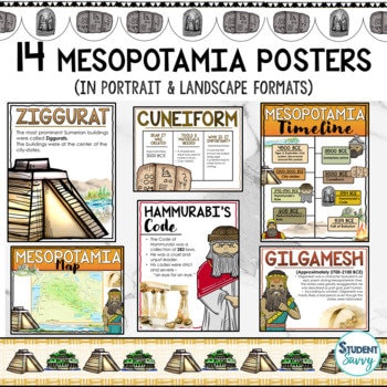 Ancient Mesopotamia Bulletin Board Kit Posters Borders Banners Maps ...