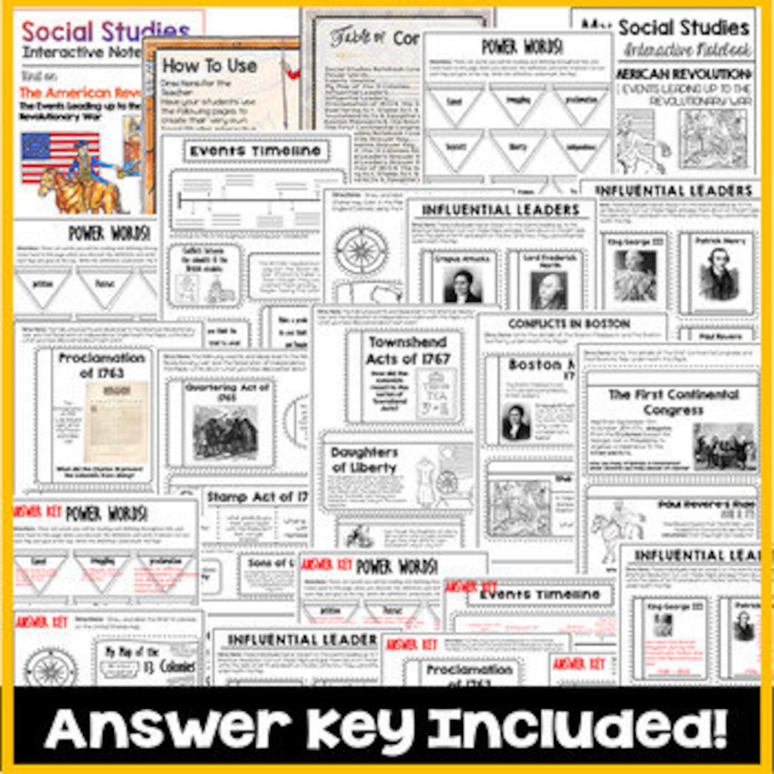 American Revolution Interactive Notebook Events Leading to ...