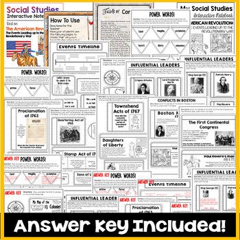 American Revolution Interactive Notebook Events Leading to ...