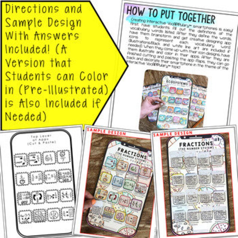 Fractions Activity | Interactive Vocappulary™ - Math Vocabulary ...
