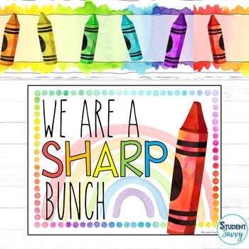 Back to School Bulletin Board and Posters - Crayons Rainbow Classroom ...