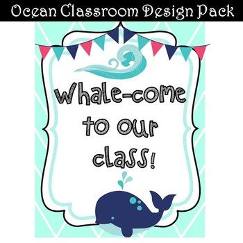 Nautical Classroom Decor Theme (editable) | Classroom Themes Decor ...