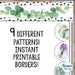 Lavender Eucalyptus Bulletin Board Borders Printable Eucalyptus ...