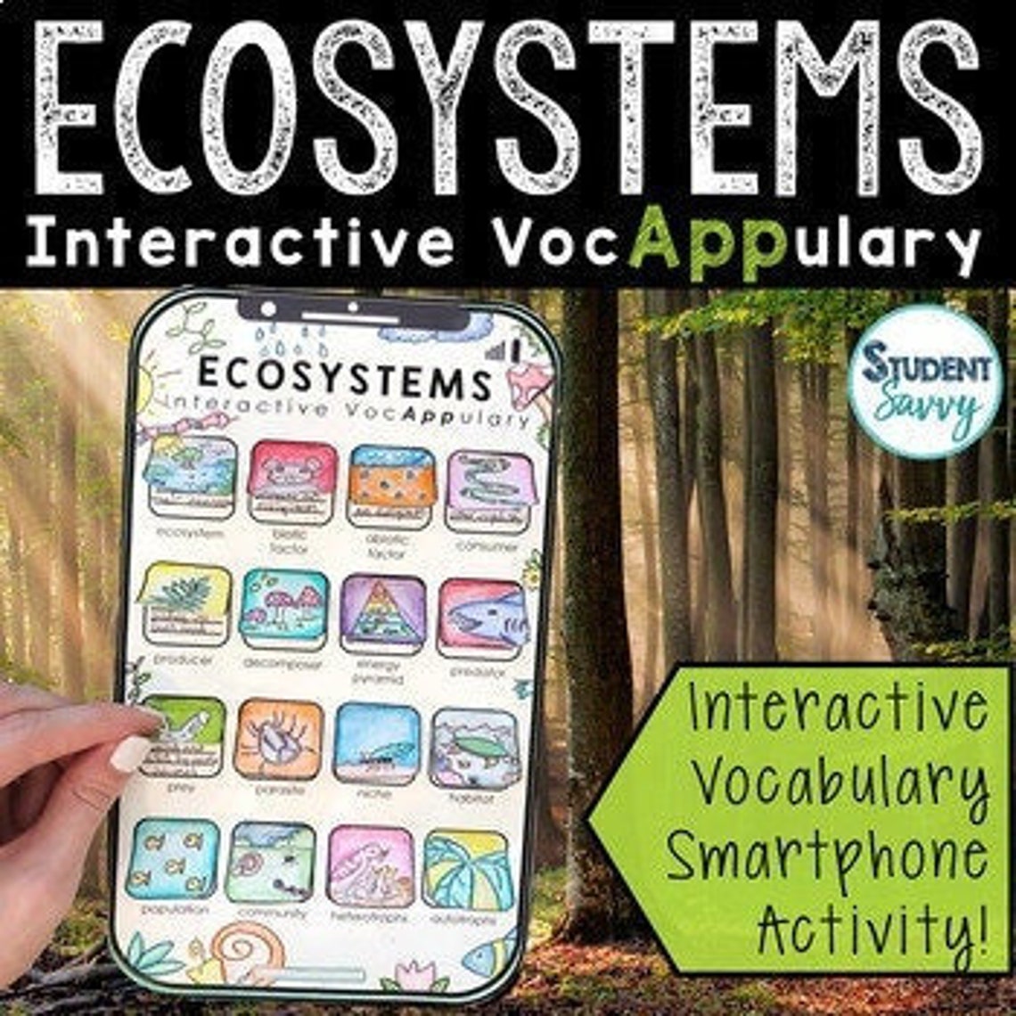 Ecosystems Interactive Vocappulary Vocabulary App Activity - Etsy